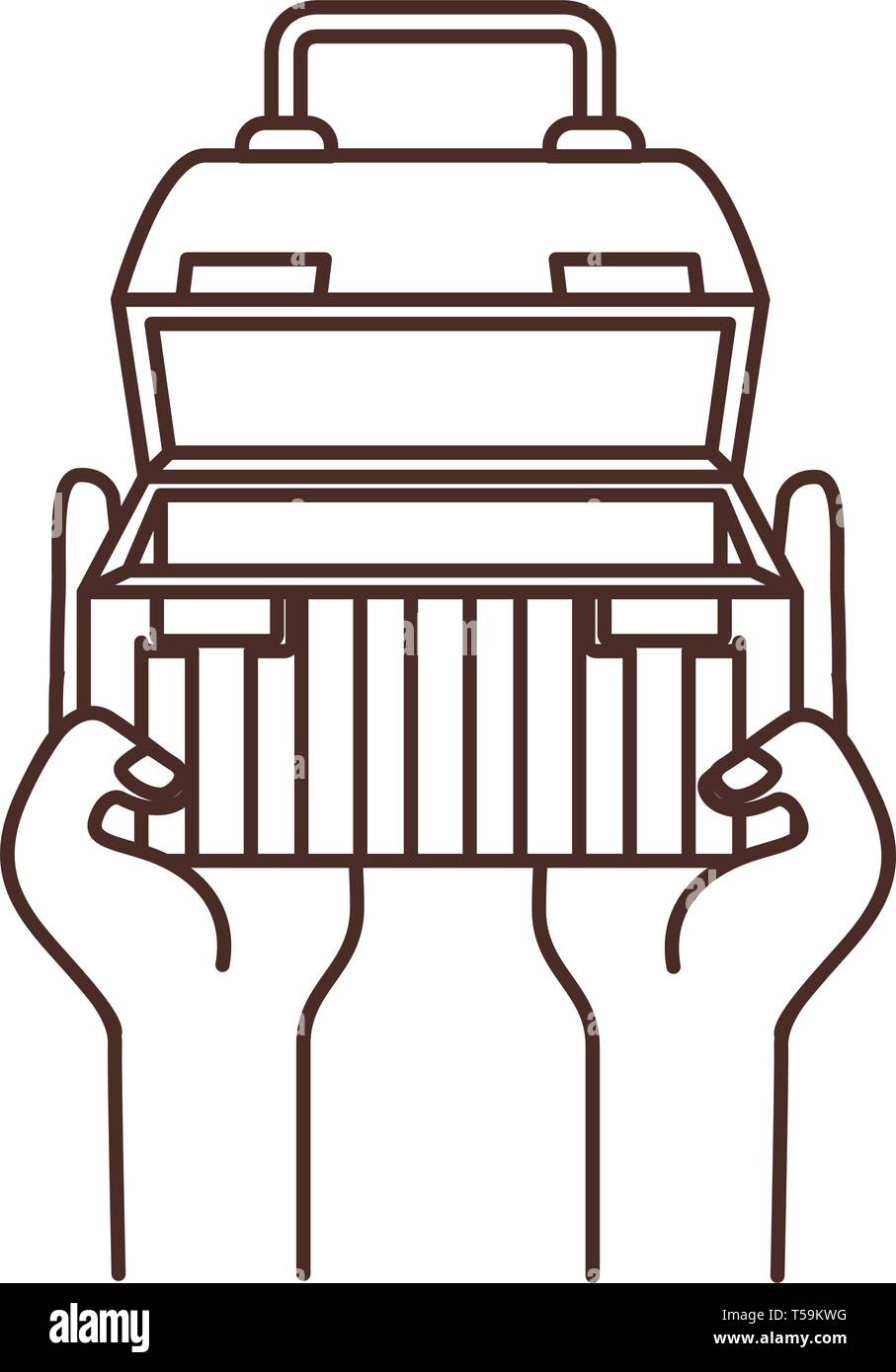 hand with construction tool box icon Stock Vector Image & Art - Alamy