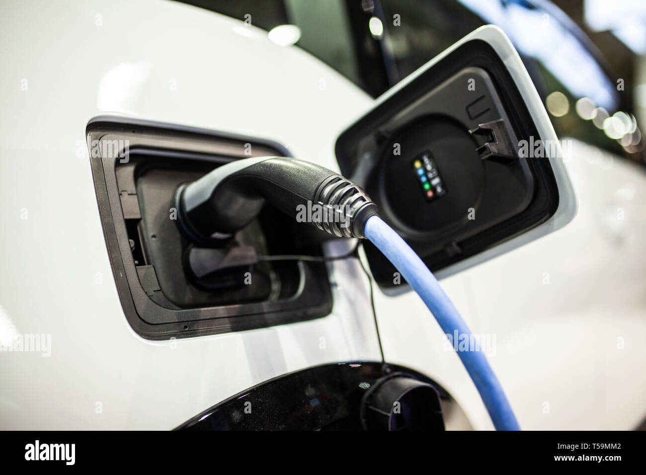 Electric car charging socket and plug Stock Photo - Alamy