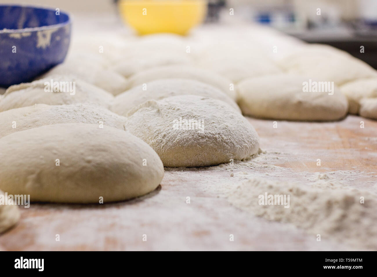 Photo of a fresh dough in a bakery Stock Photo - Alamy