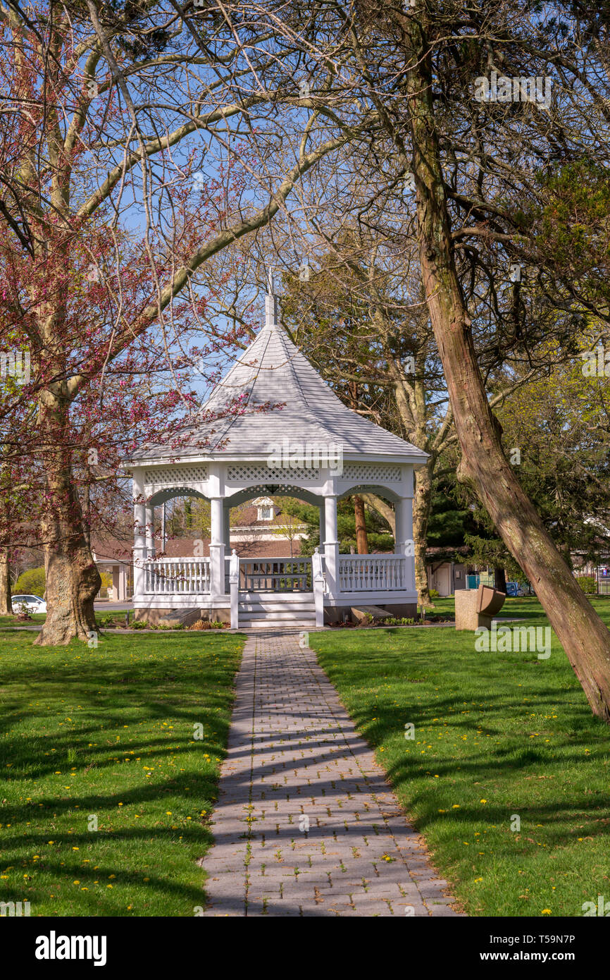A stone path through the grass leads to the Constutition Gazebo in ...
