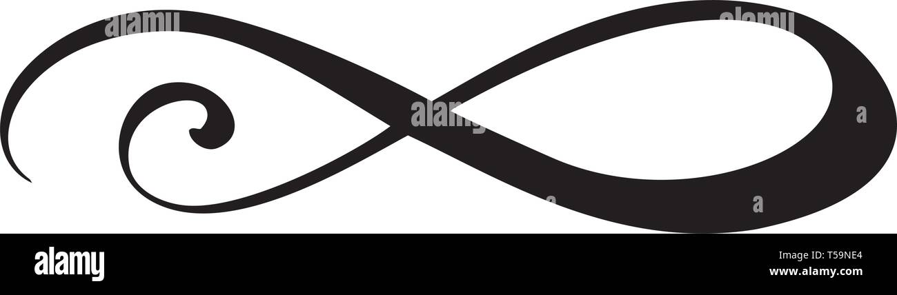 Infinity calligraphy vector illustration symbol. Eternal limitless ...