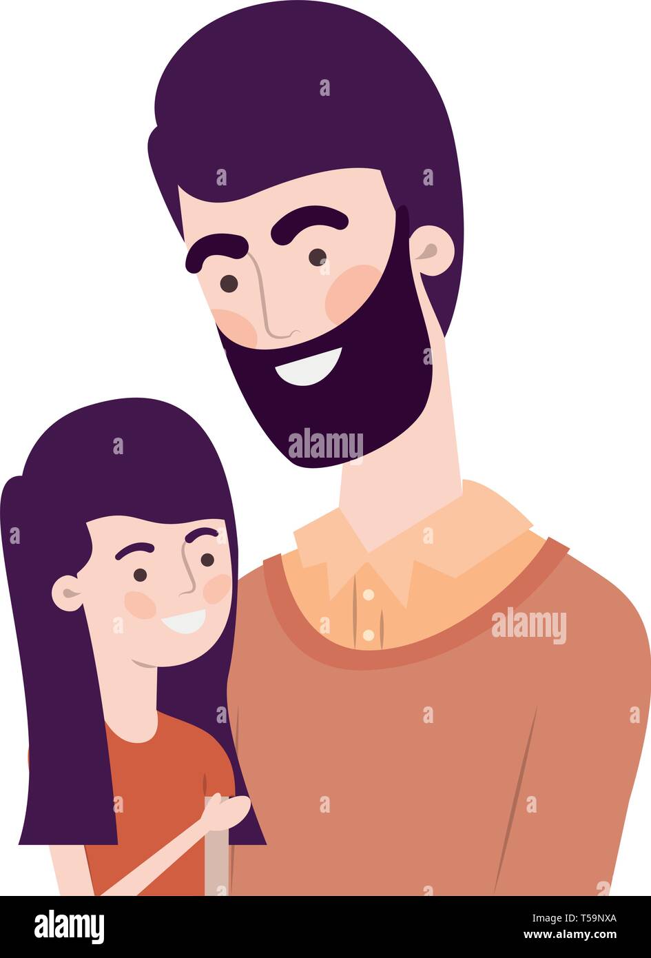 father with daughter avatar character Stock Vector Image & Art - Alamy