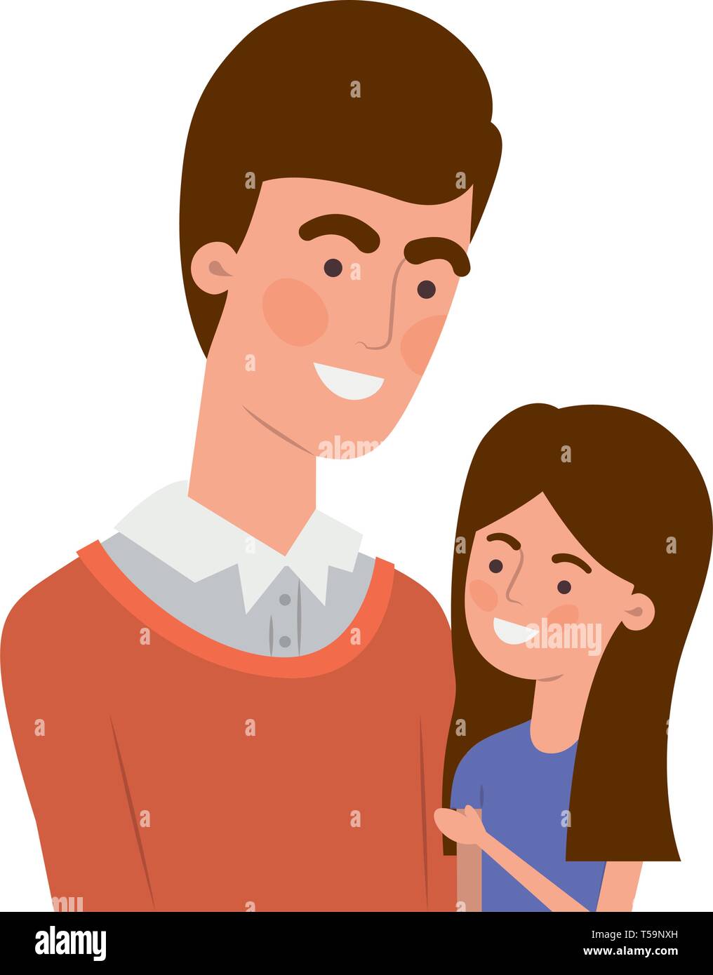 father with daughter avatar character Stock Vector Image & Art - Alamy