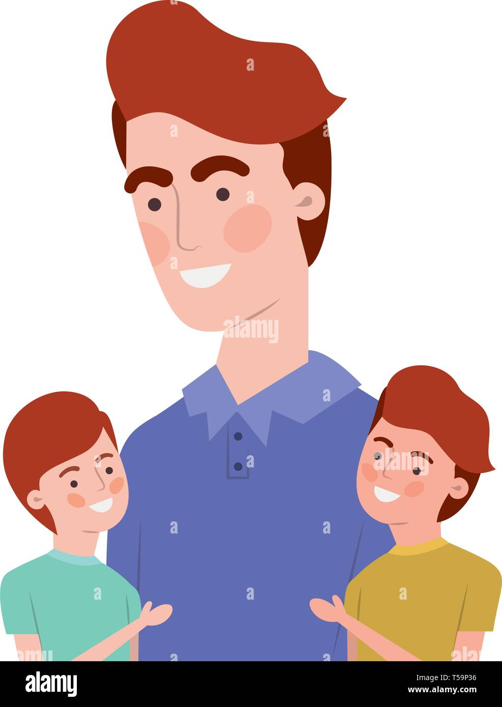 Children adults friends enjoying Stock Vector Images - Alamy