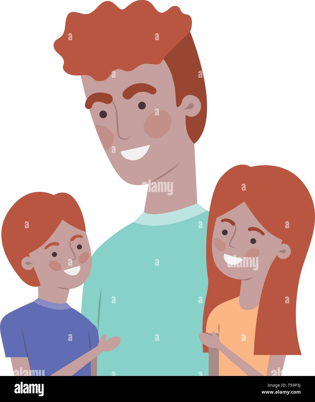 father with children avatar character Stock Vector Image & Art - Alamy