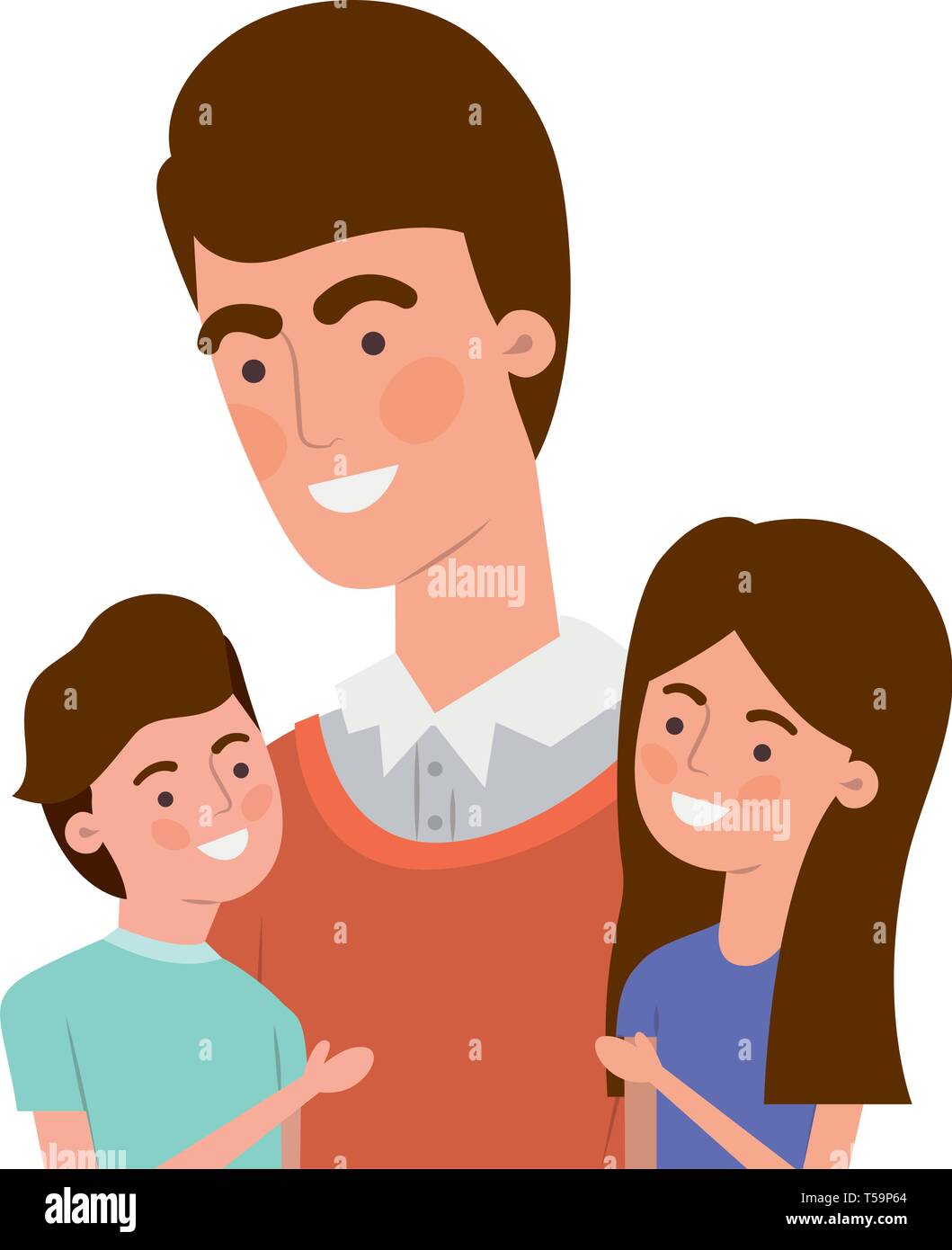 father with children avatar character Stock Vector Image & Art - Alamy