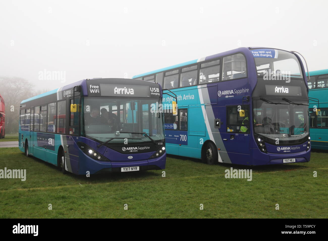 A PAIR OF ARRIVA SAPPHIRE ADL ENVIRO BUSES, A SINGLE DECK AND A DOUBLE ... A PAIR OF ARRIVA SAPPHIRE ADL ENVIRO BUSES, A SINGLE DECK AND A DOUBLE ...