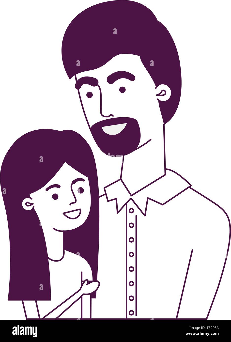 father with daughter avatar character Stock Vector Image & Art - Alamy