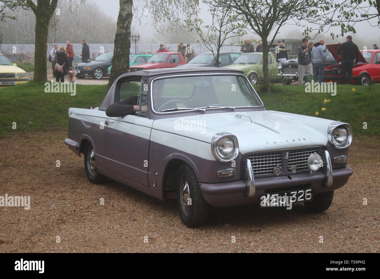 A CLASSIC TRIUMPH HERALD COUPE CAR AT A CLASSIC CAR SHOW Stock Photo ...