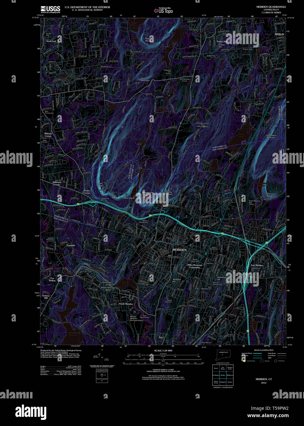 Map of meriden hi-res stock photography and images - Alamy