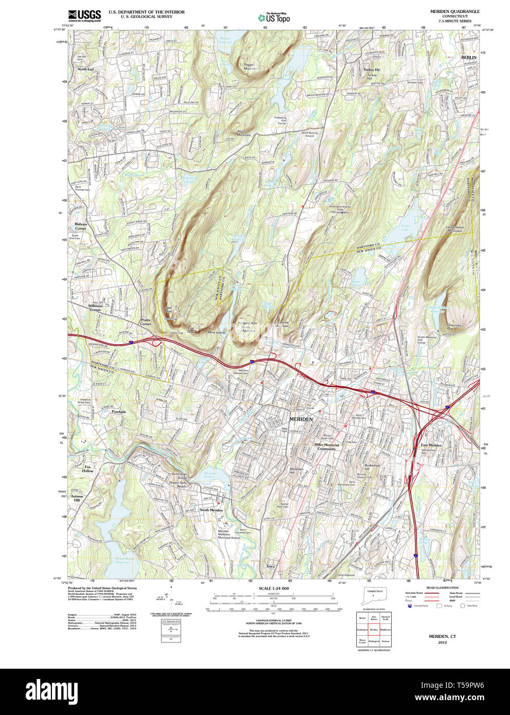 Meriden connecticut map Cut Out Stock Images & Pictures - Alamy