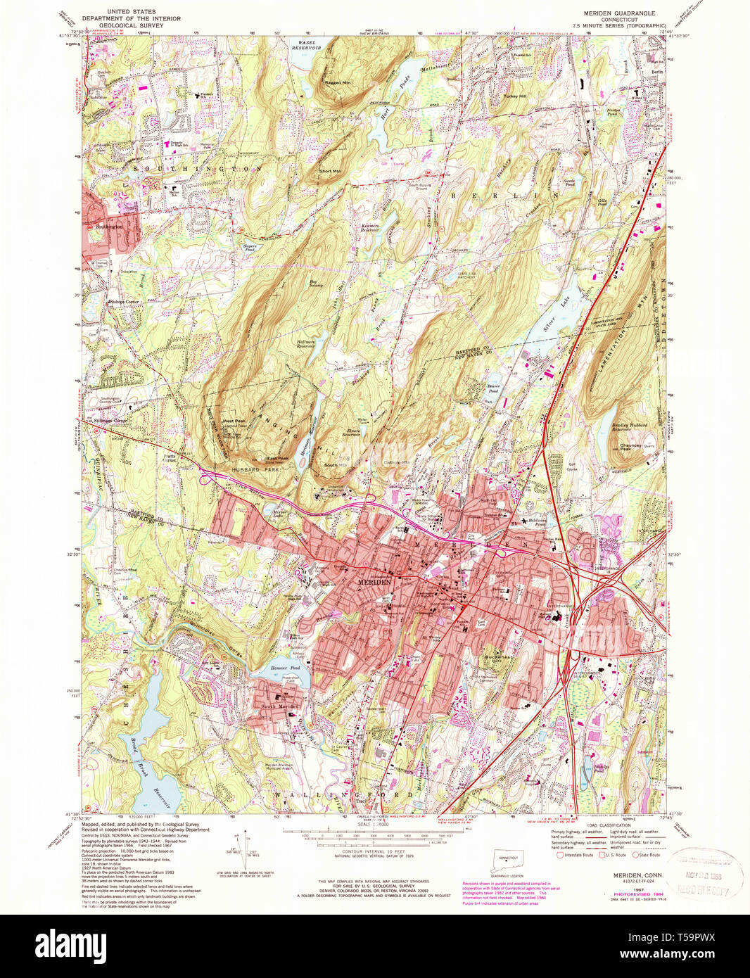 Map Of Meriden Connecticut High Resolution Stock Photography and Images ...