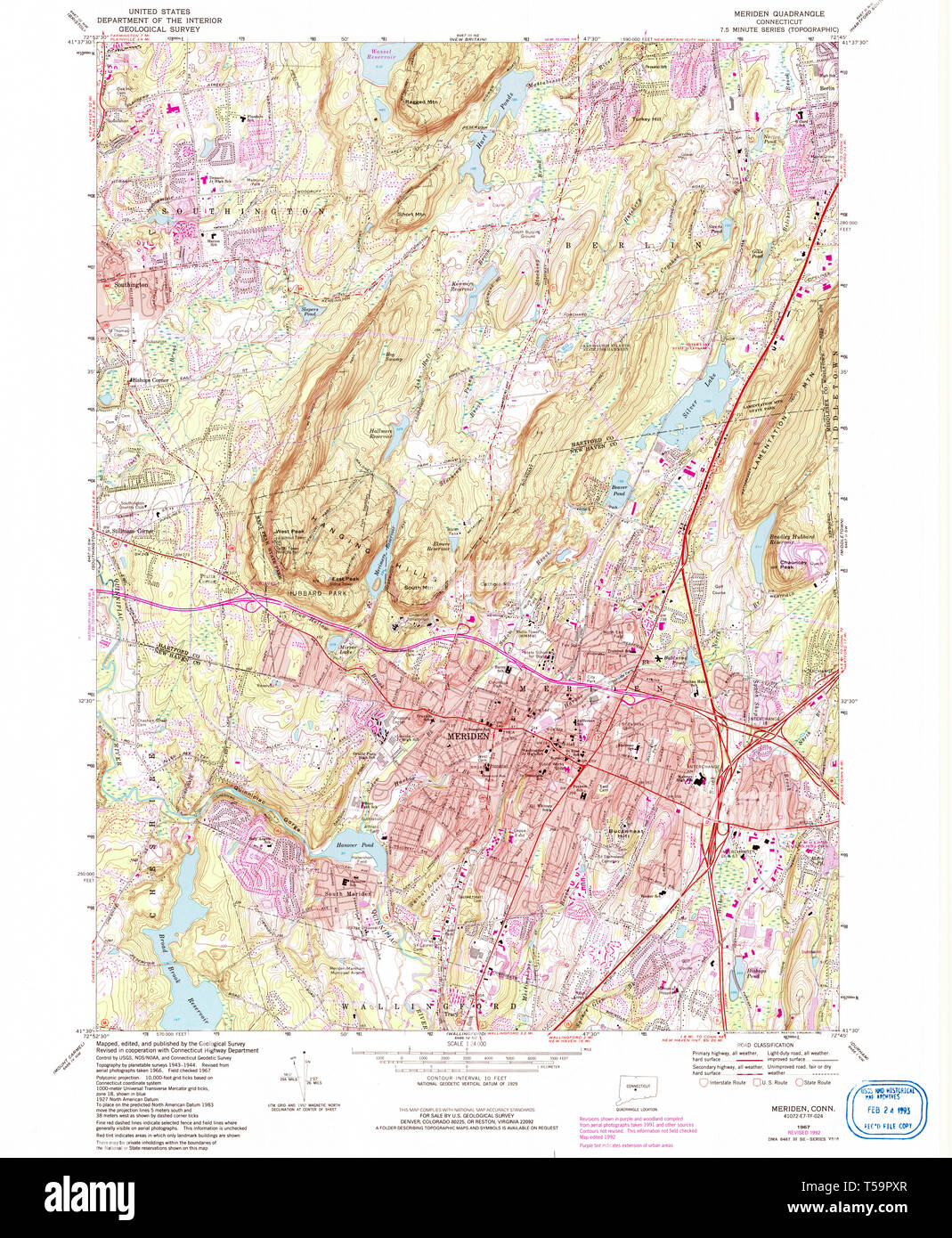 Map Of Meriden Connecticut High Resolution Stock Photography and Images ...