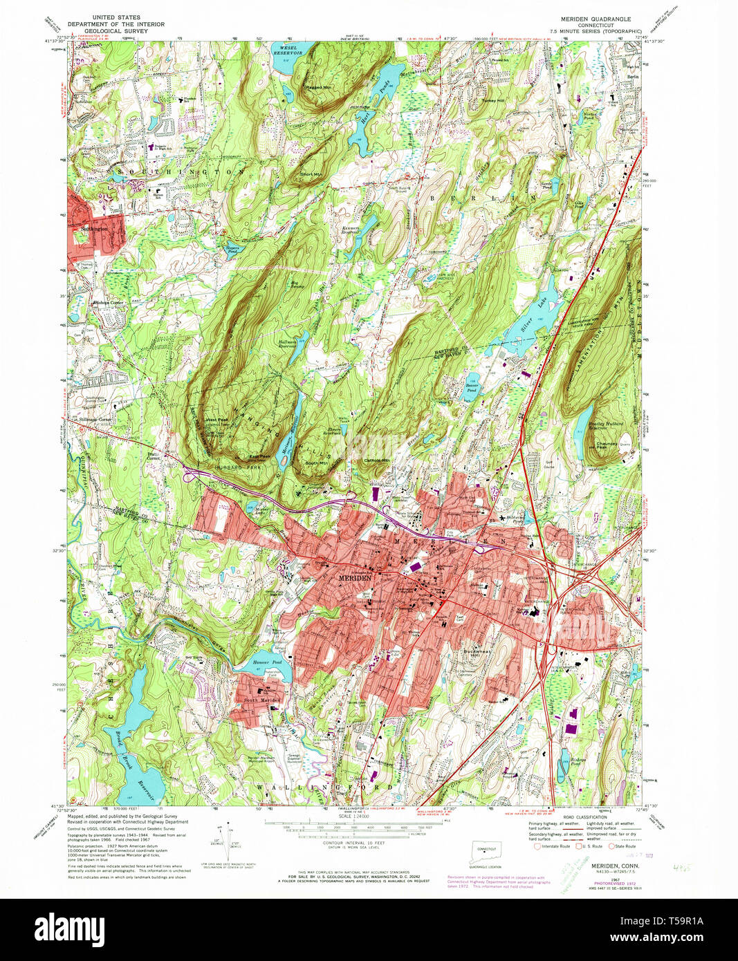 Map of meriden connecticut hi-res stock photography and images - Alamy