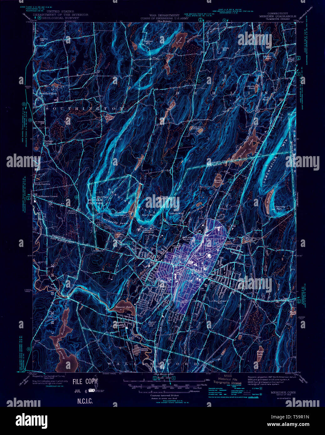 Map Of Meriden Connecticut High Resolution Stock Photography and Images ...