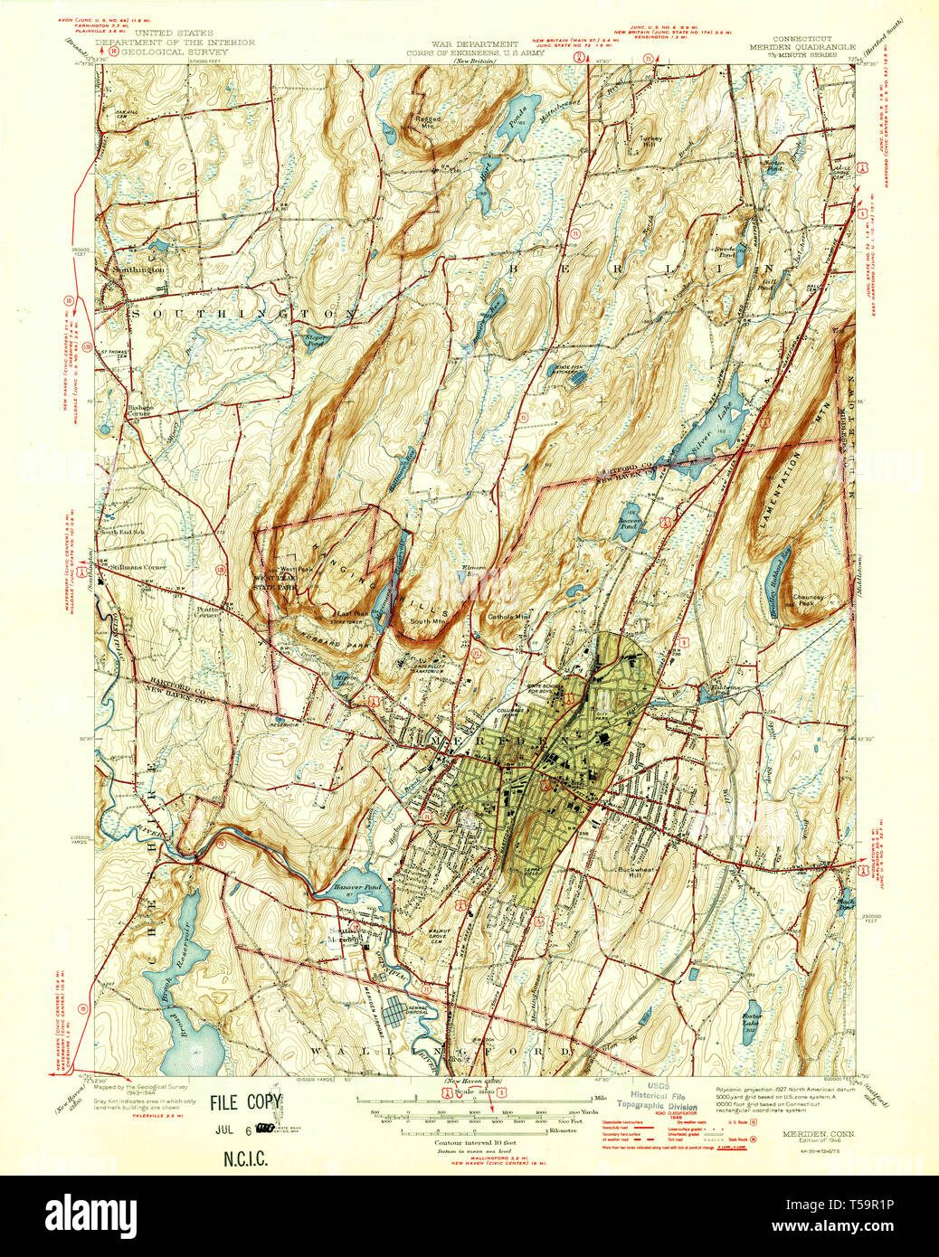 Map Of Meriden Connecticut High Resolution Stock Photography and Images ...