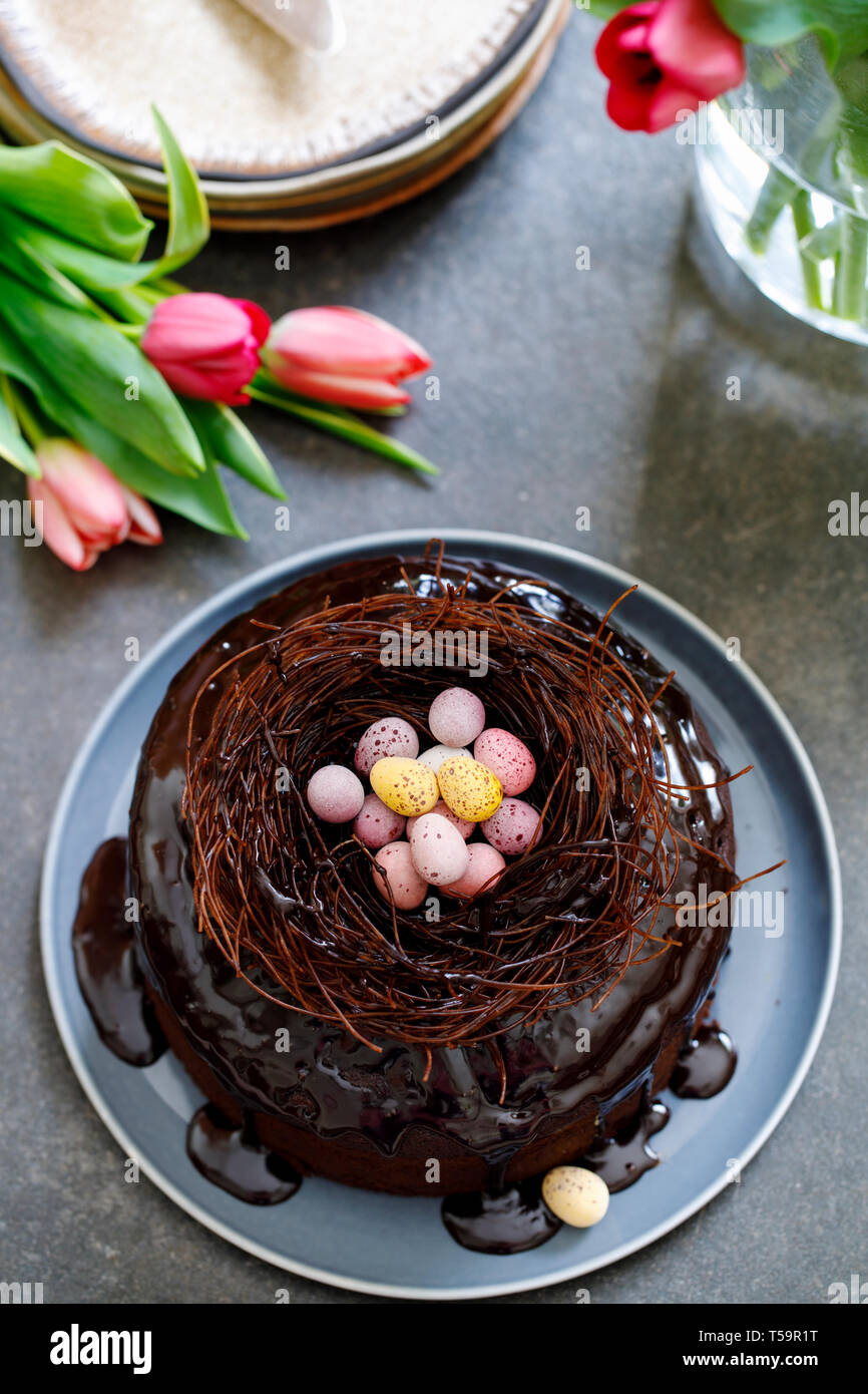 Easter chocolate cake Stock Photo - Alamy
