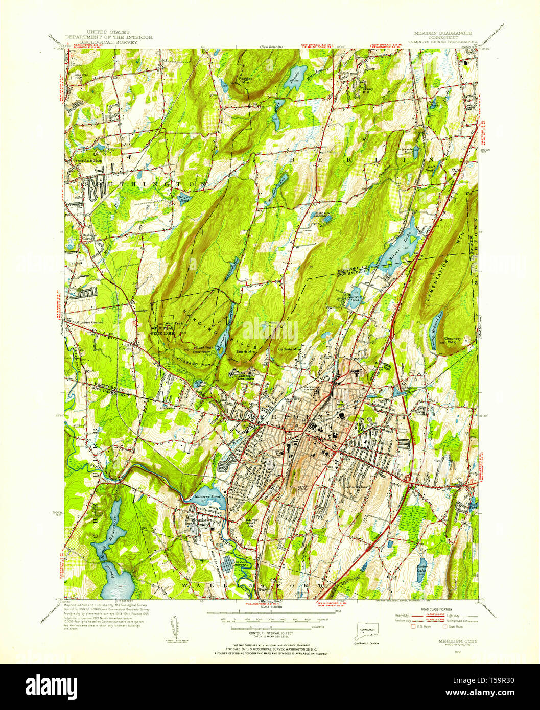 Map Of Meriden Connecticut High Resolution Stock Photography and Images ...