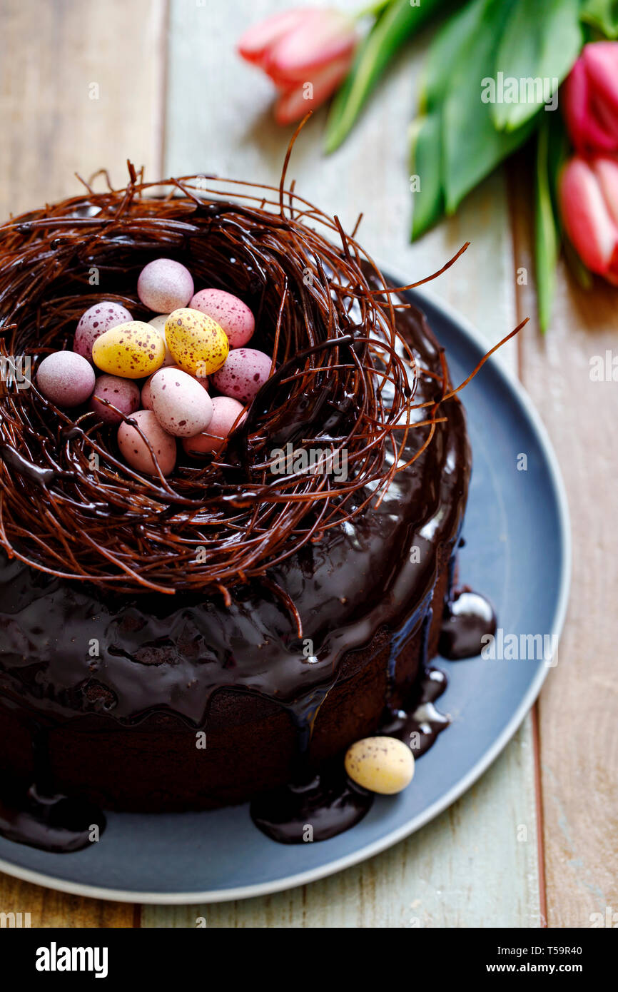 Easter chocolate cake Stock Photo - Alamy