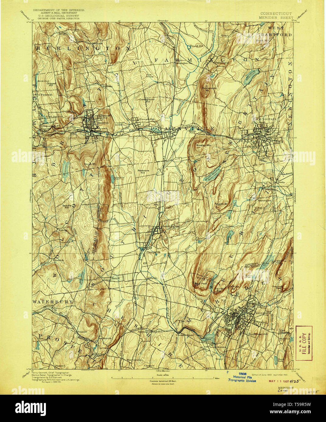 Map Of Meriden Connecticut High Resolution Stock Photography and Images ...