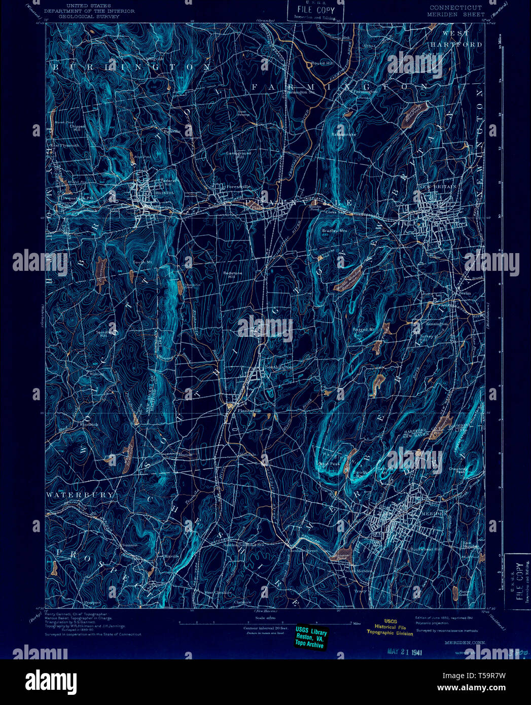 Map of meriden connecticut hi-res stock photography and images - Alamy
