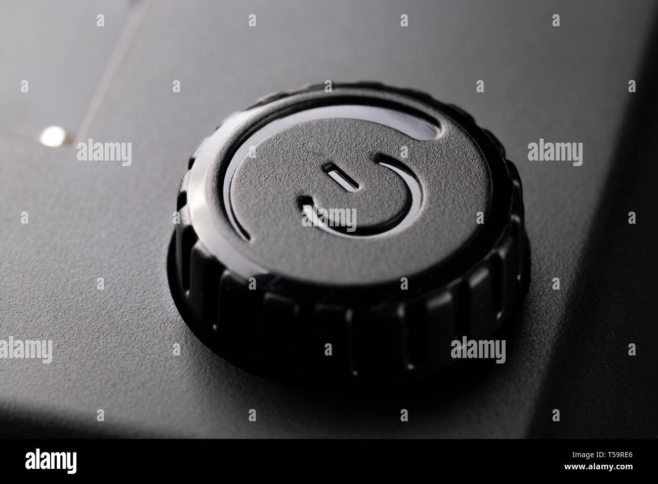 Power control, black button on and off electronic devices. From ...