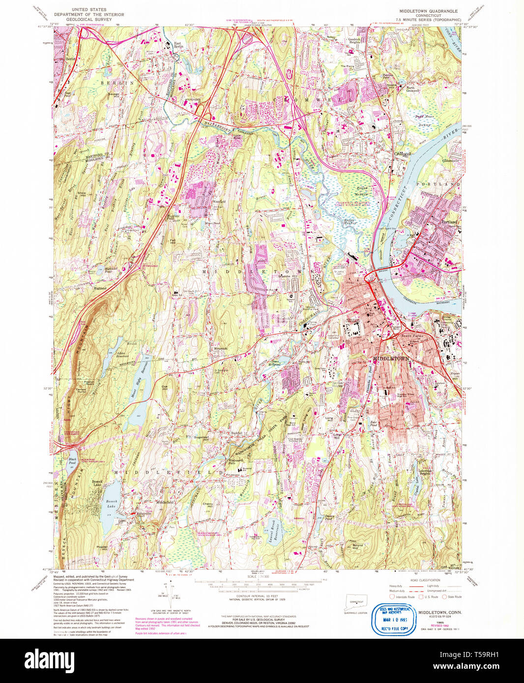 Middletown connecticut map hi-res stock photography and images - Alamy