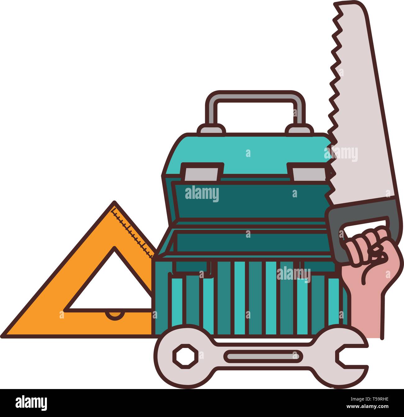 hand with construction tool box icon Stock Vector Image & Art - Alamy
