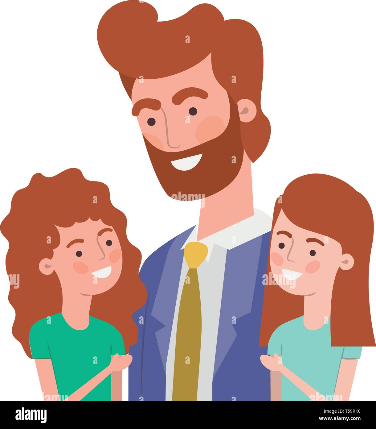 Children adults friends enjoying Stock Vector Images - Alamy