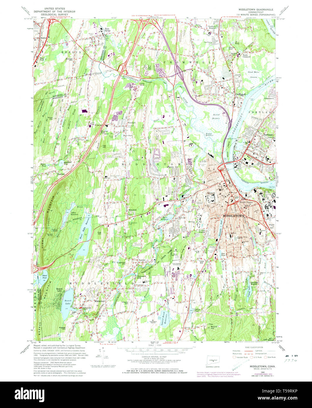 Middletown connecticut map hi-res stock photography and images - Alamy