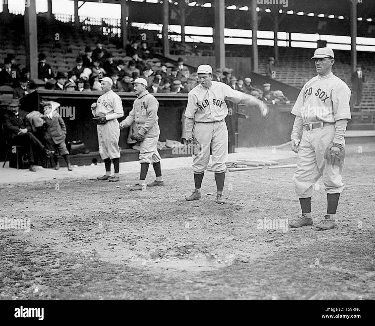 Duffy Lewis, Larry Gardner, Tris Speaker and Charles Heinie Wagner ...