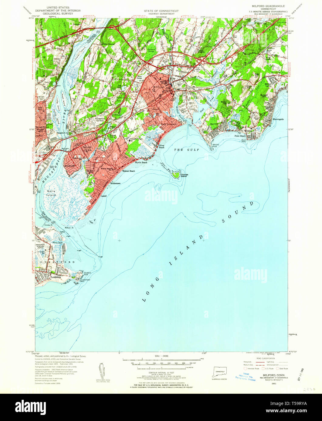 Milford connecticut map hi-res stock photography and images - Alamy