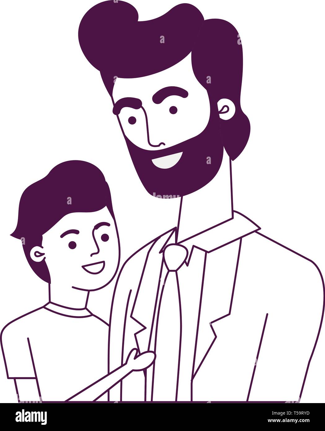 father with son avatar character Stock Vector Image & Art - Alamy