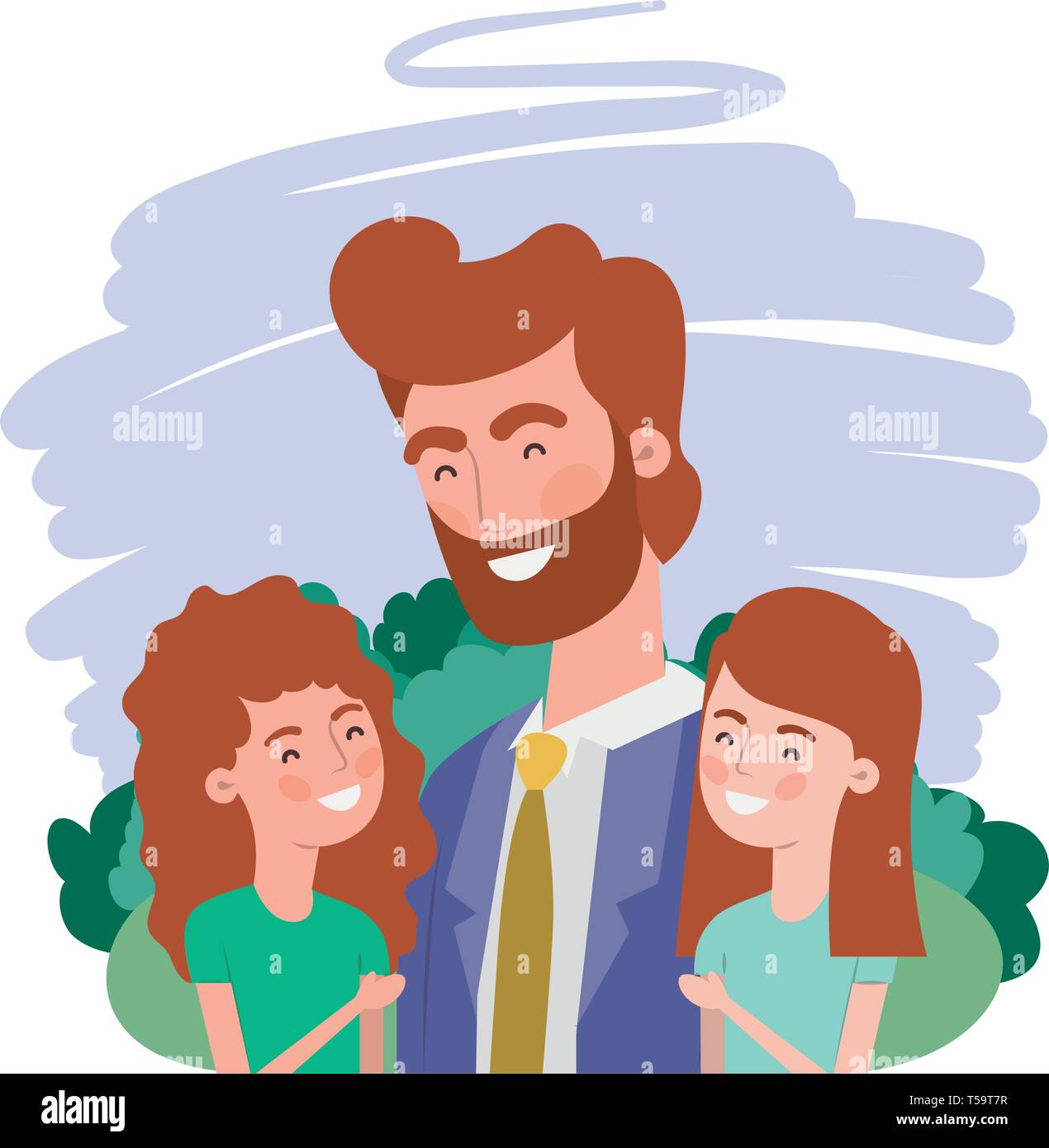 father with children avatar character Stock Vector Image & Art - Alamy