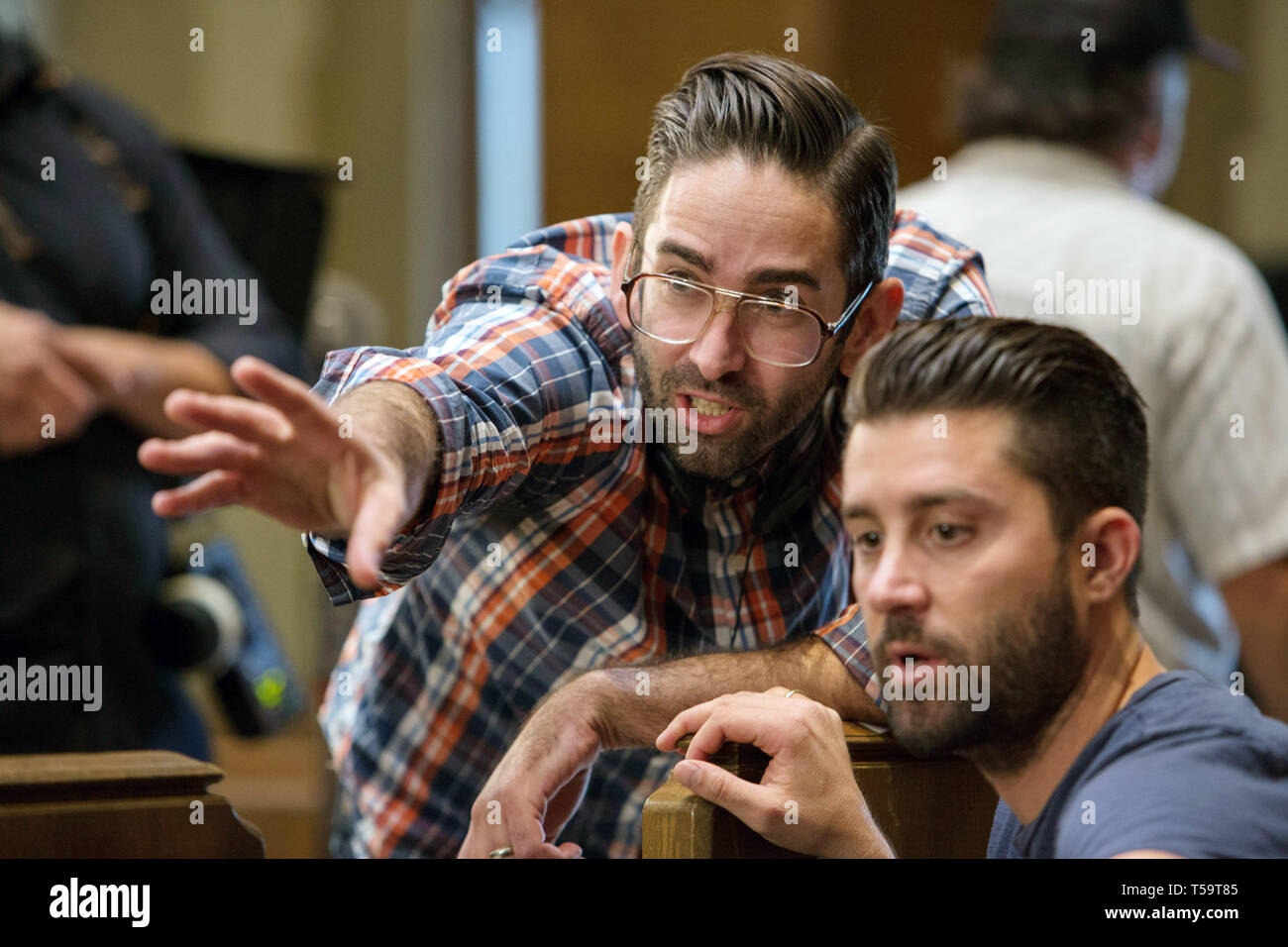 THE CURSE OF LA LLORONA, center: director Michael Chaves, on set, 2019 ...