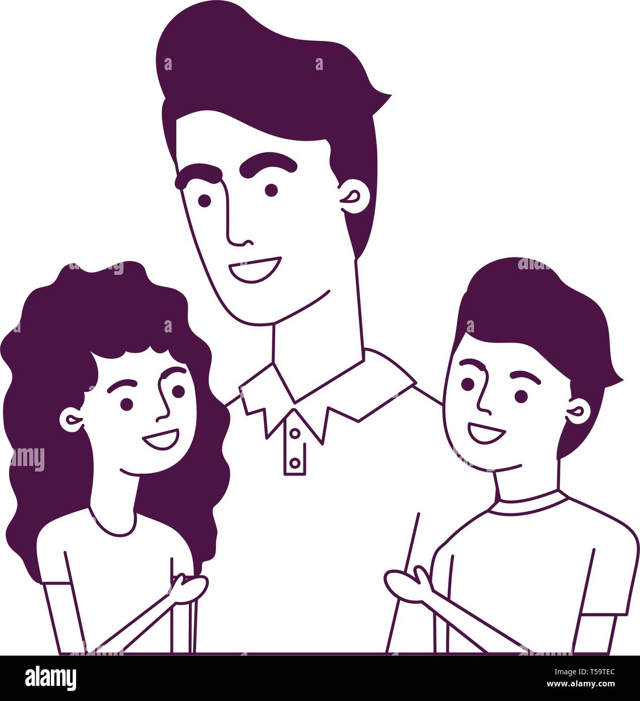 father with children avatar character Stock Vector Image & Art - Alamy