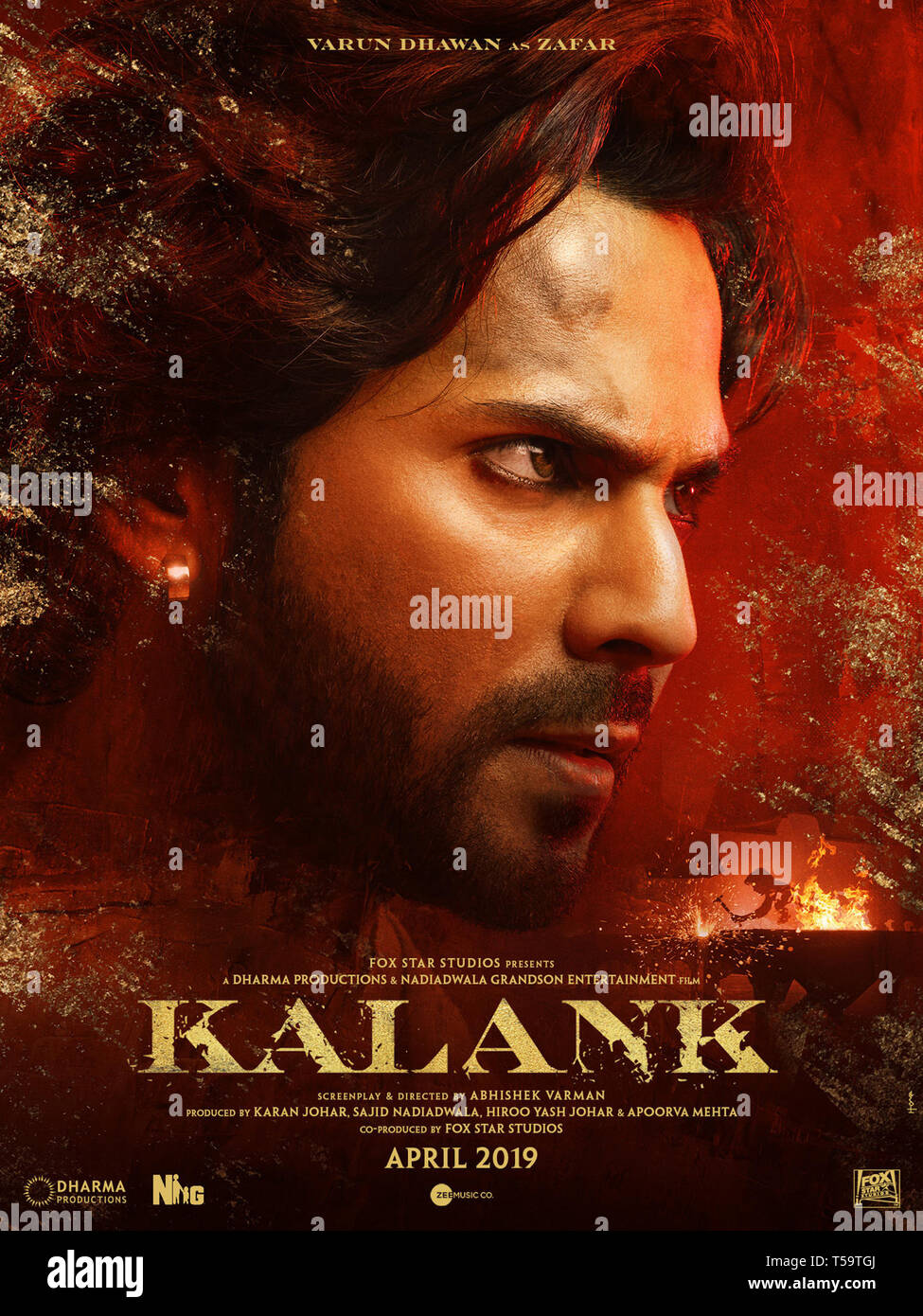 KALANK, Indian character poster, Varun Dhawan, 2019. TM & copyright ...