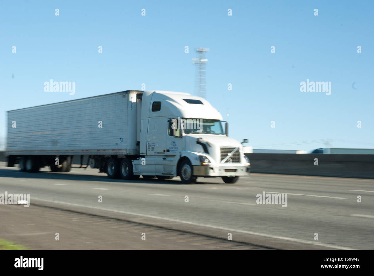 Heavy-truck moving on the highway Stock Photo - Alamy