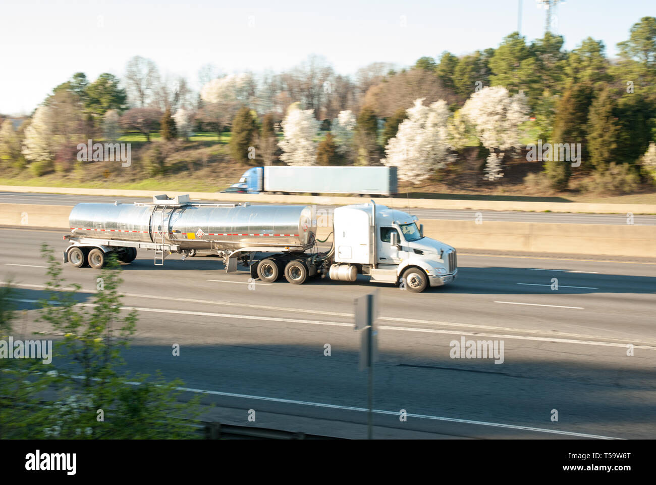 Heavy-truck moving on the highway Stock Photo - Alamy