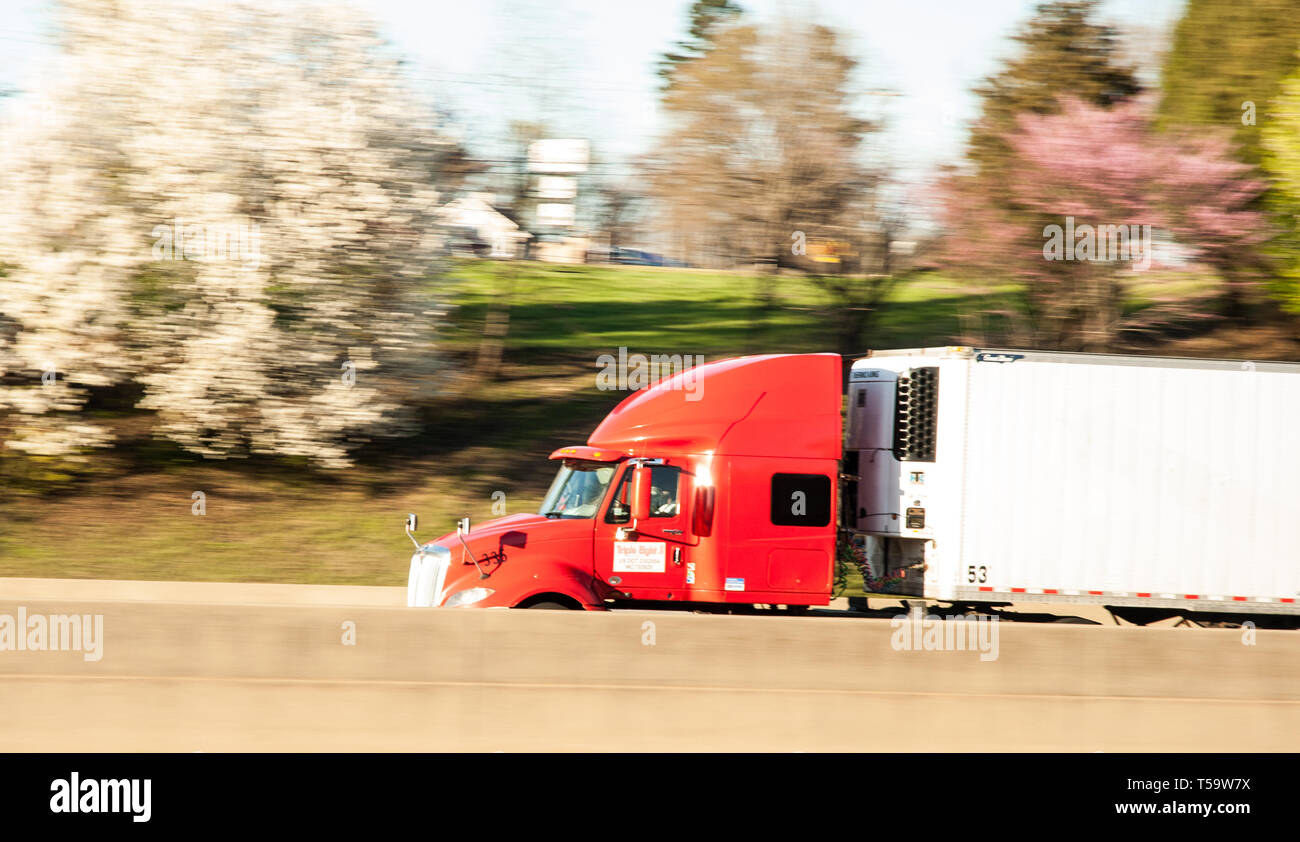 Heavy-truck moving on the highway Stock Photo - Alamy