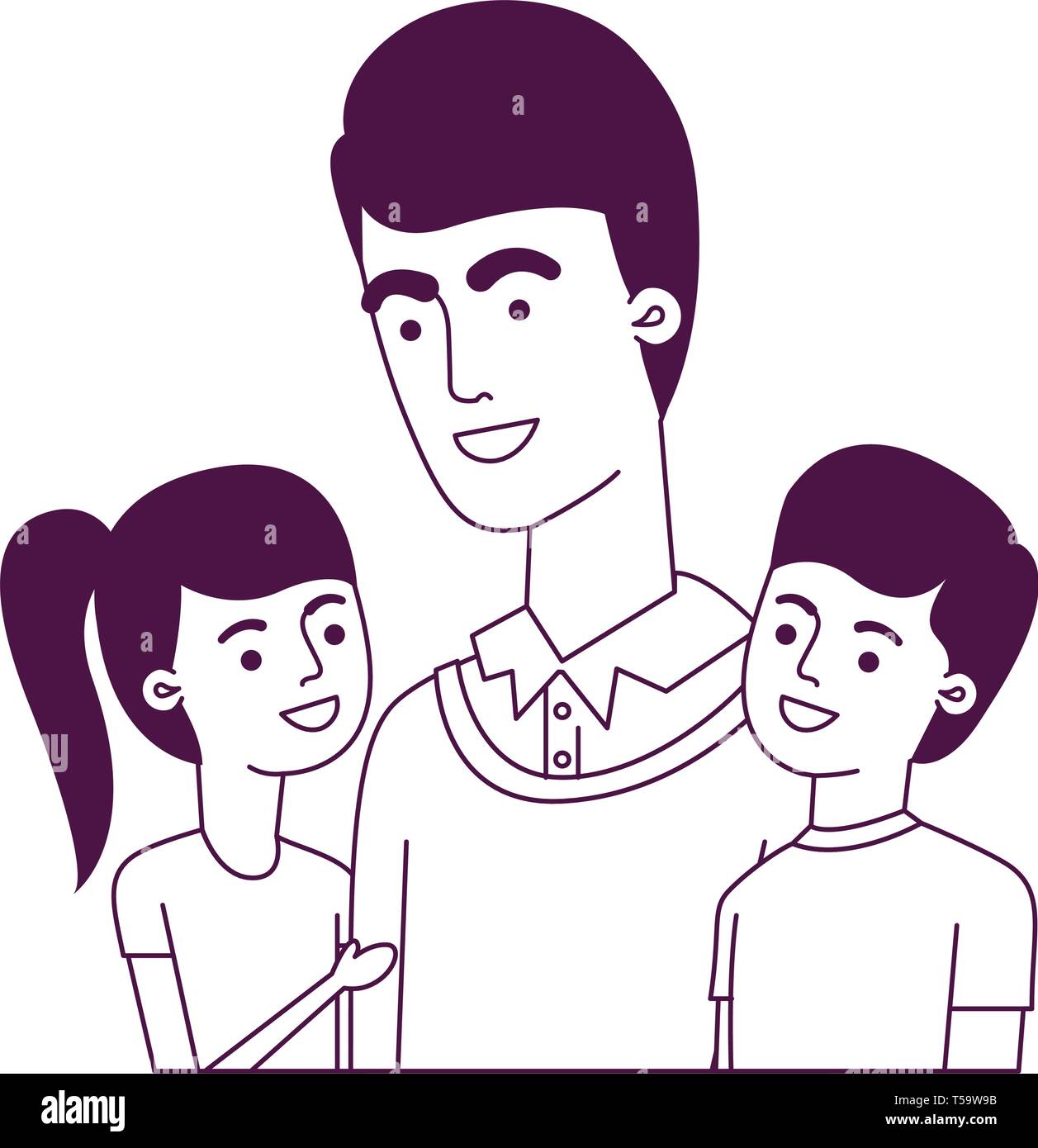 father with children avatar character Stock Vector Image & Art - Alamy
