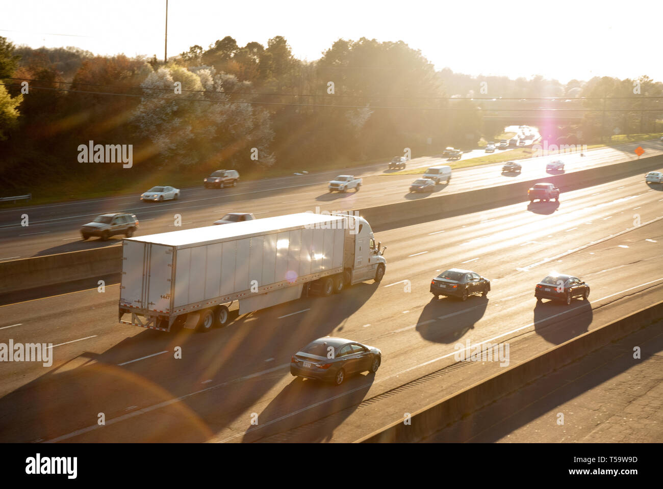 Heavy-truck moving on the highway Stock Photo - Alamy