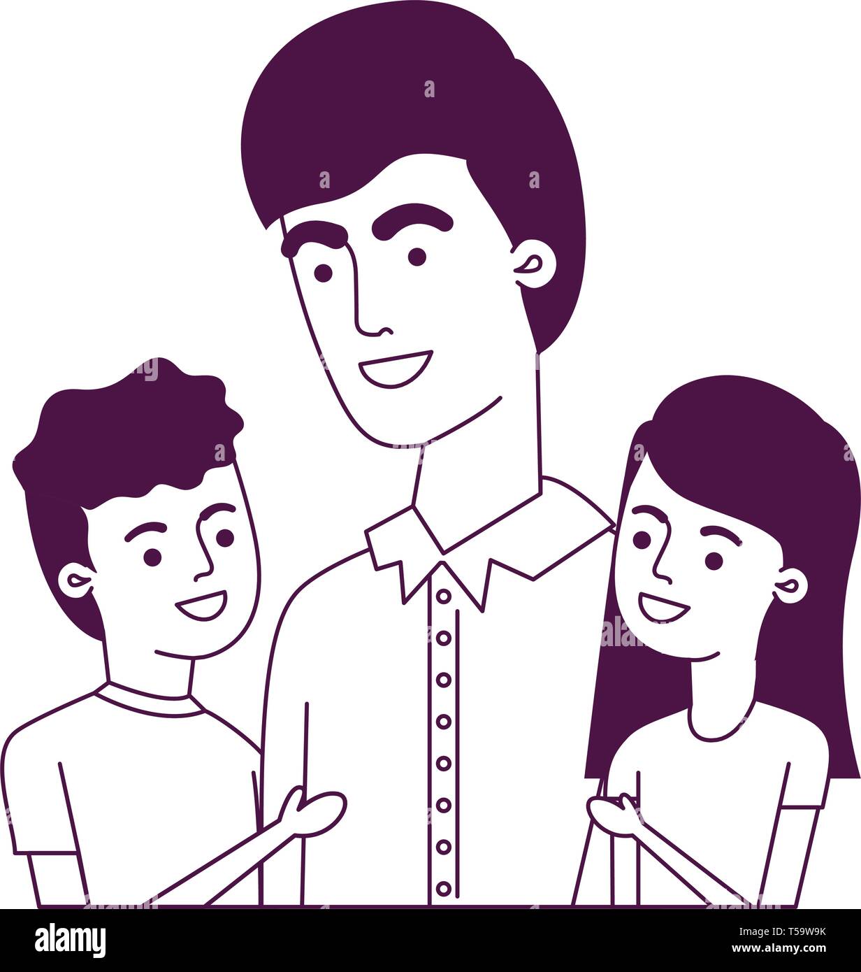 father with children avatar character Stock Vector Image & Art - Alamy