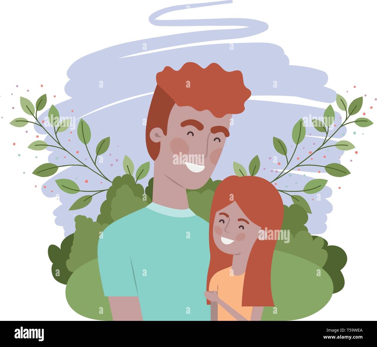 father with daughter avatar character Stock Vector Image & Art - Alamy