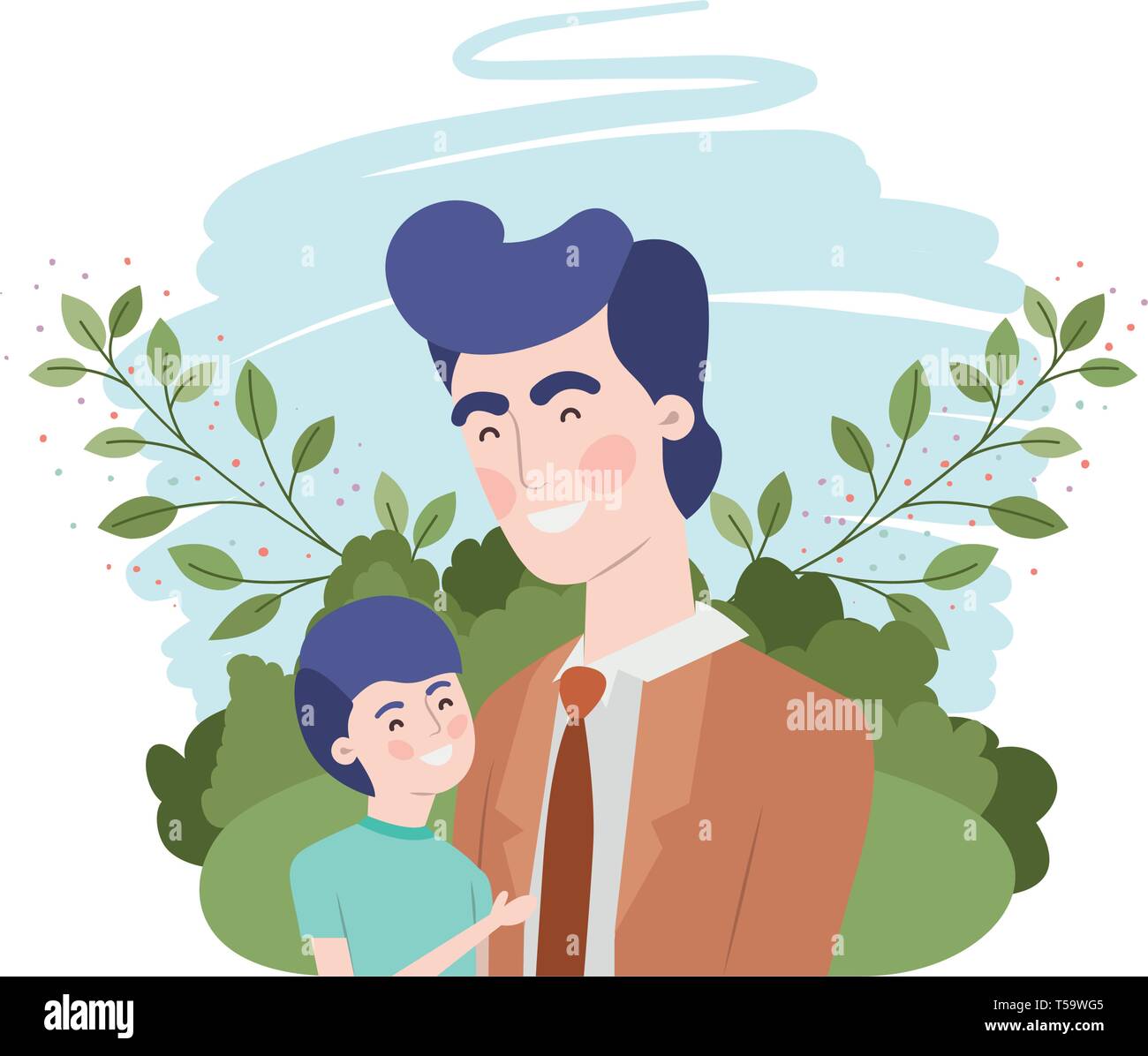 father with son avatar character Stock Vector Image & Art - Alamy