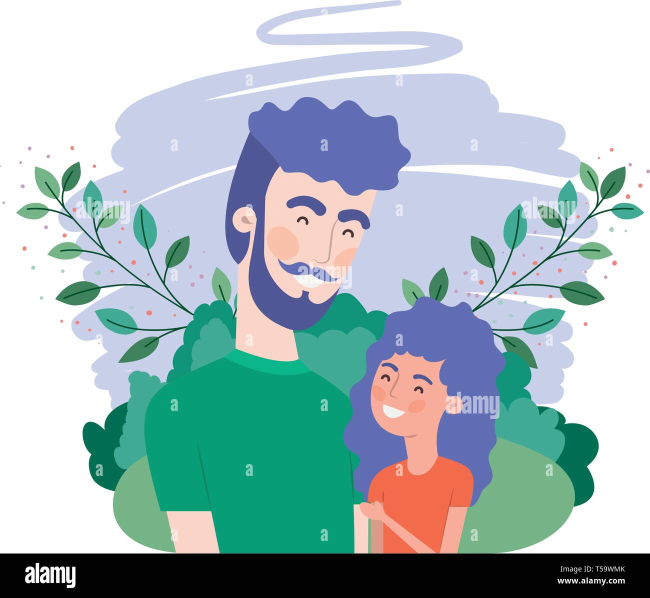 father with daughter avatar character Stock Vector Image & Art - Alamy