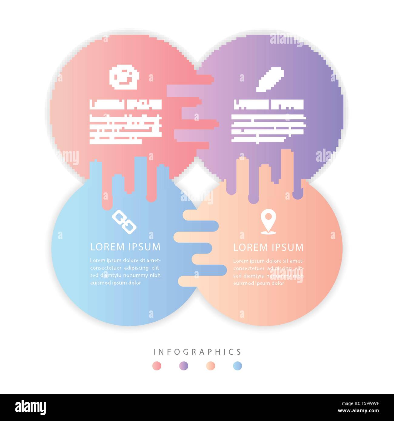 Vector infographic design UI template cross chain colorful gradient ...