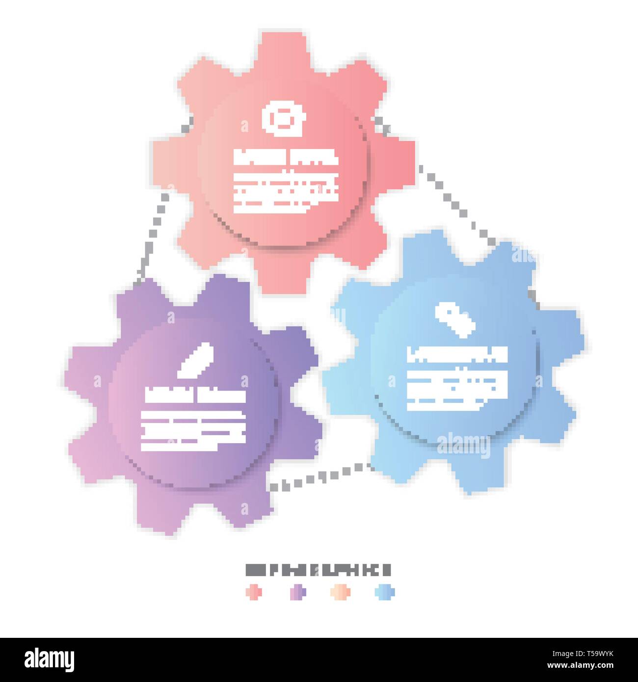 Vector infographic design UI template cross chain colorful gradient ...