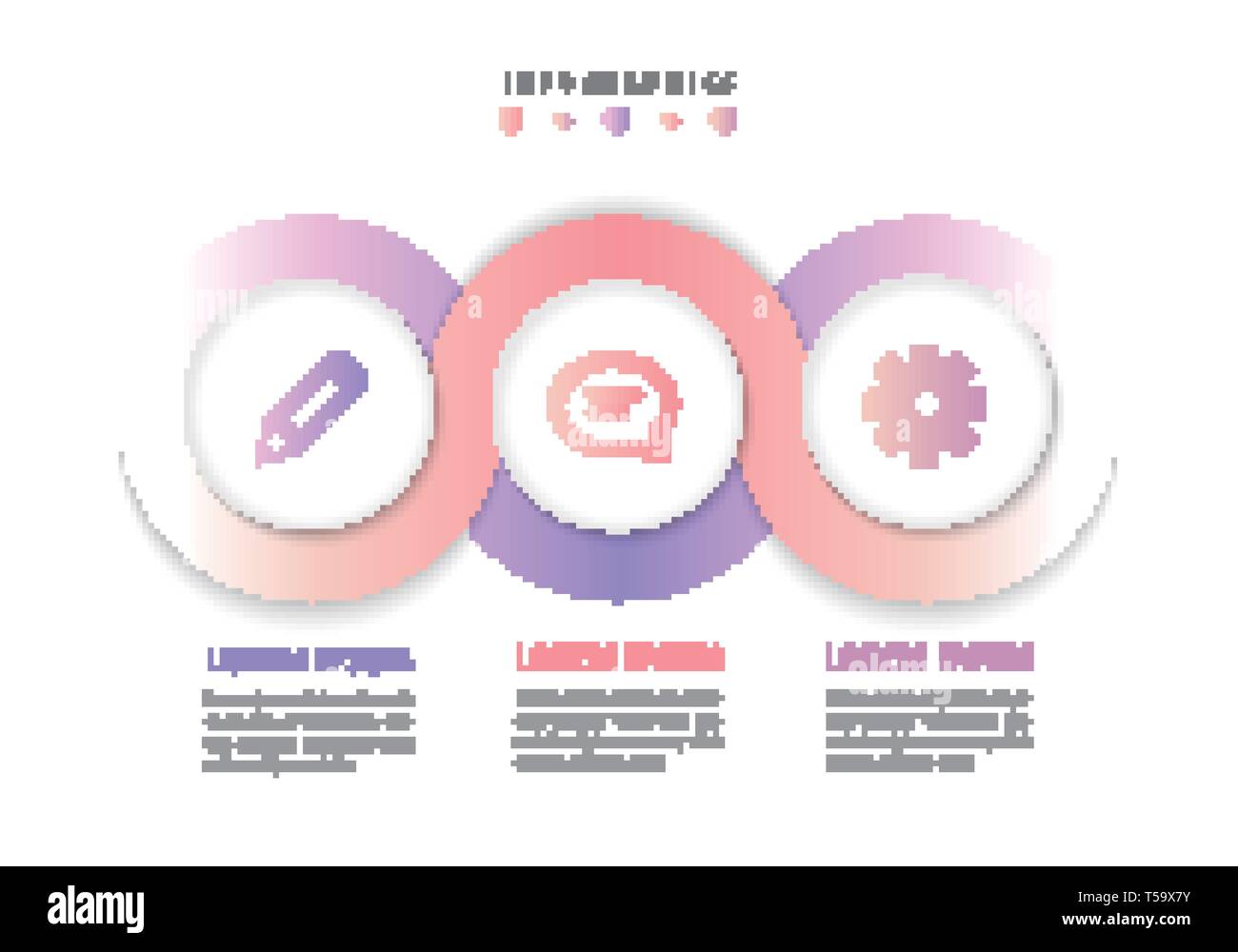 Vector infographic design UI template colorful spiral round cross ...
