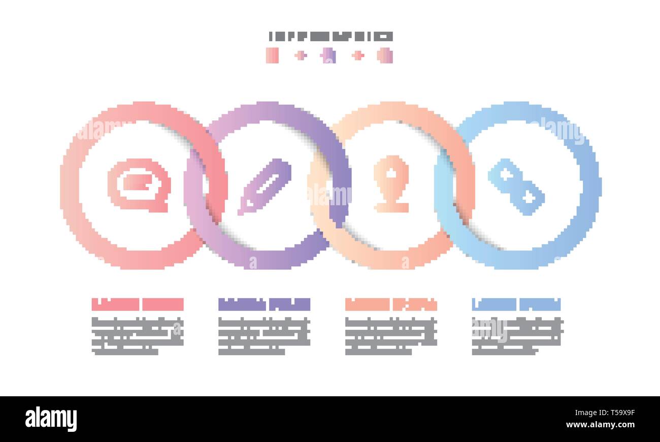 Vector infographic design UI template colorful spiral round cross frame ...